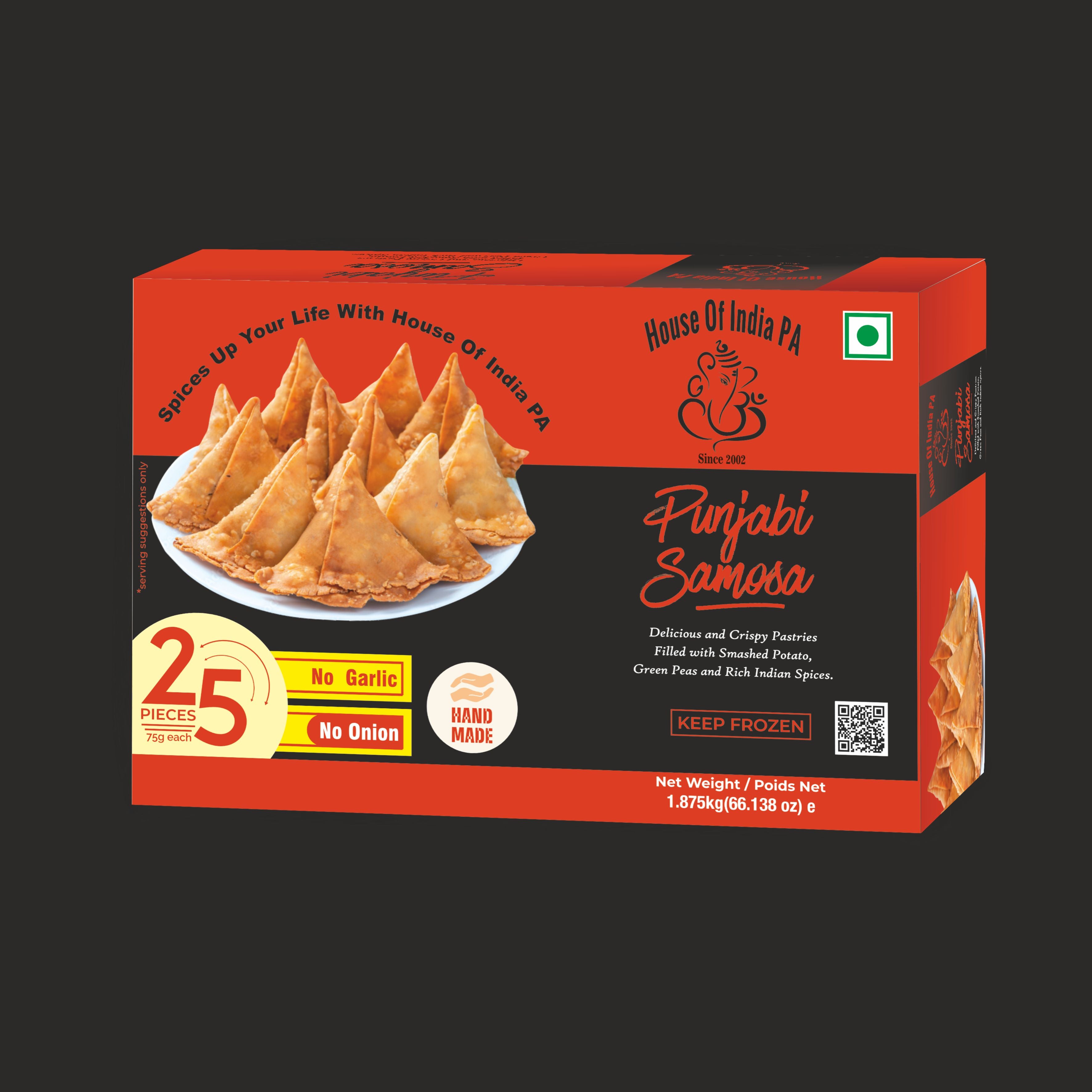 Frozen Veg Samosa 25 pack | House of India pa